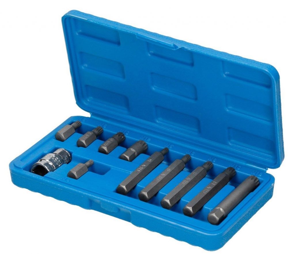 11 PIECE CRV SPLINE BIT SET 1/2″ DRIVE SOCKET M5 M6 M8 M10 M12 | FUM Tools